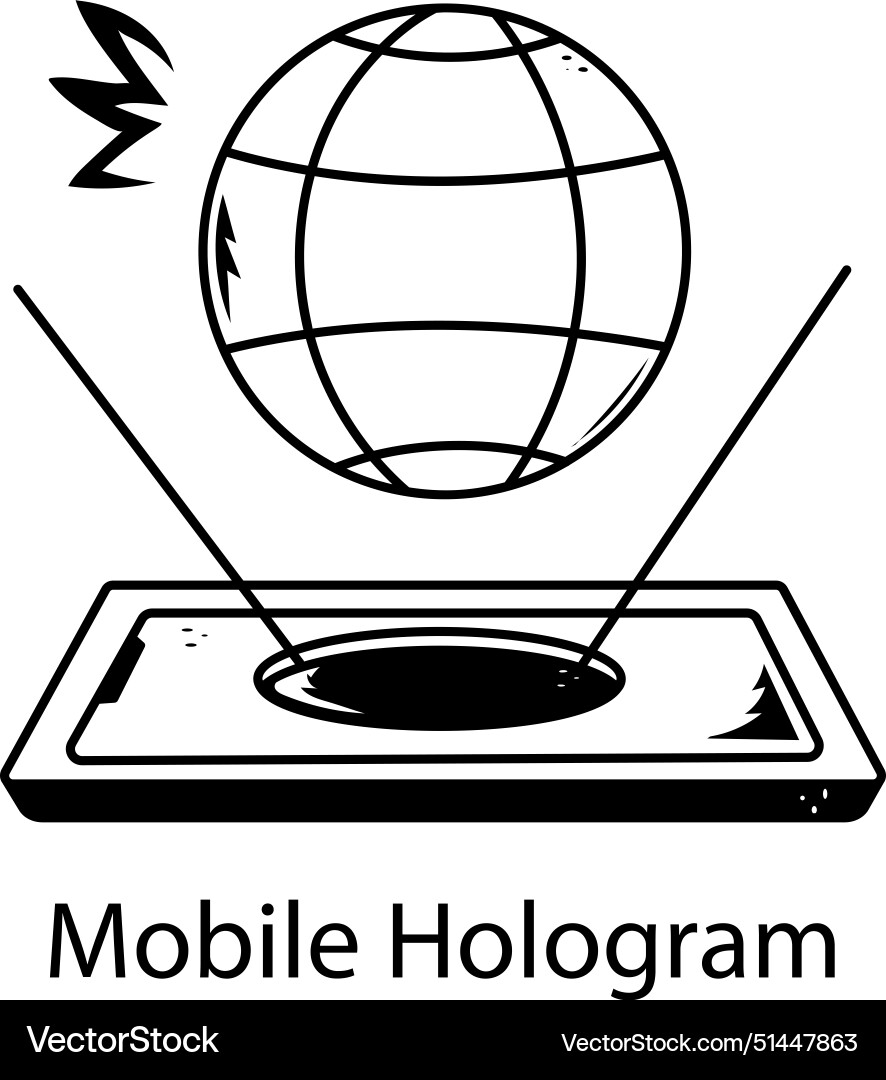 Mobile hologram Royalty Free Vector Image - VectorStock