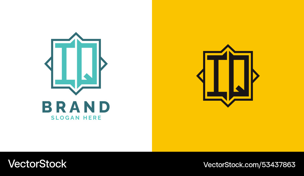 Modern iq monogram logo design initial letter iq Vector Image