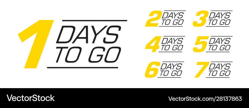 Number days left set emblems Royalty Free Vector Image
