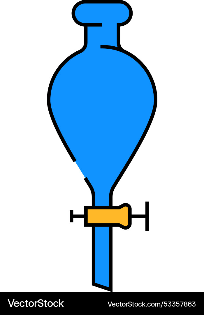 Separatory funnel chemical glassware lab icon Vector Image