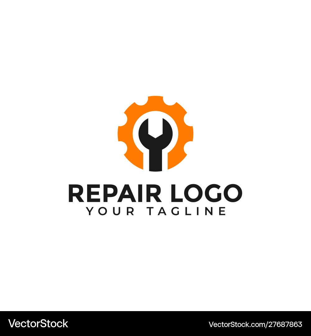 Wrench and gear repair fix machine maintenance Vector Image
