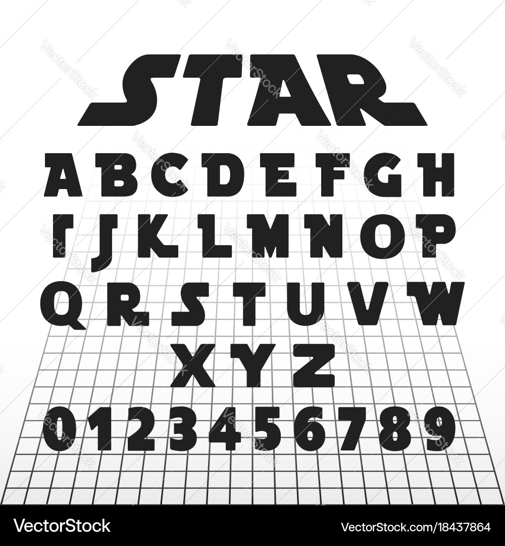 Alphabet font template Royalty Free Vector Image