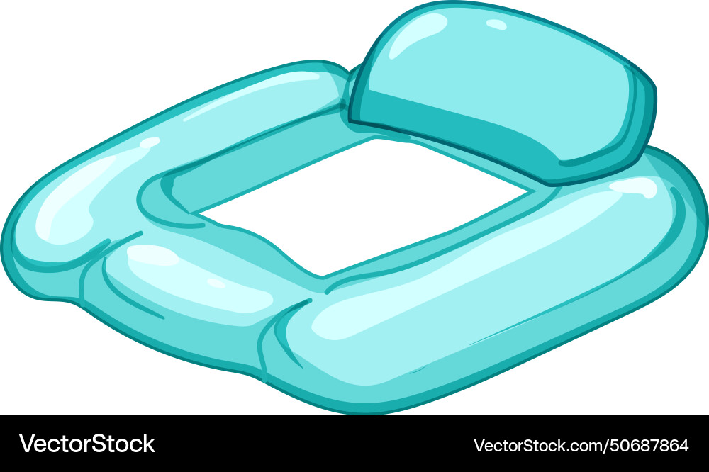 Bed inflatable mattress pool cartoon Royalty Free Vector
