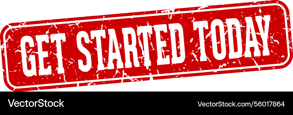 Get started today rectangular sign get started Vector Image