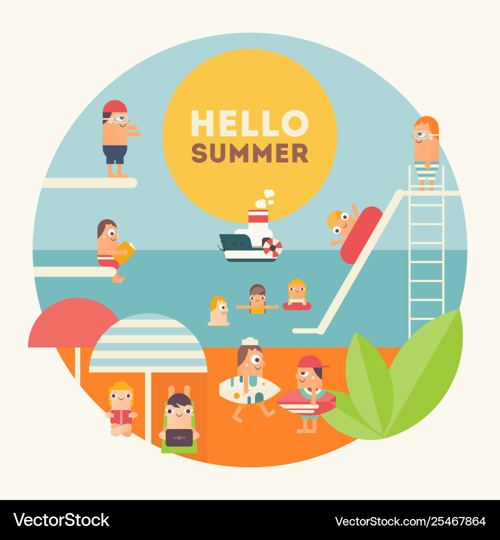 People at beach Royalty Free Vector Image - VectorStock