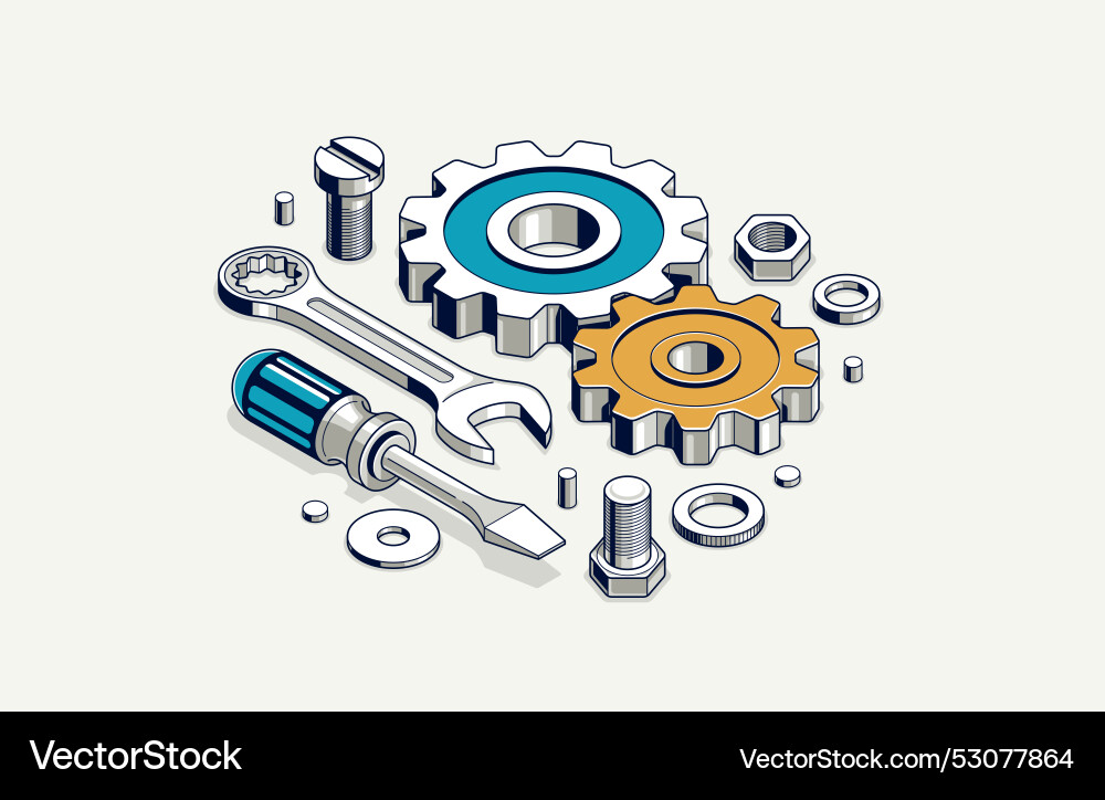Repair and maintenance concept technics service Vector Image
