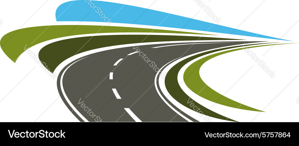 Steep turn of speed road icon Royalty Free Vector Image