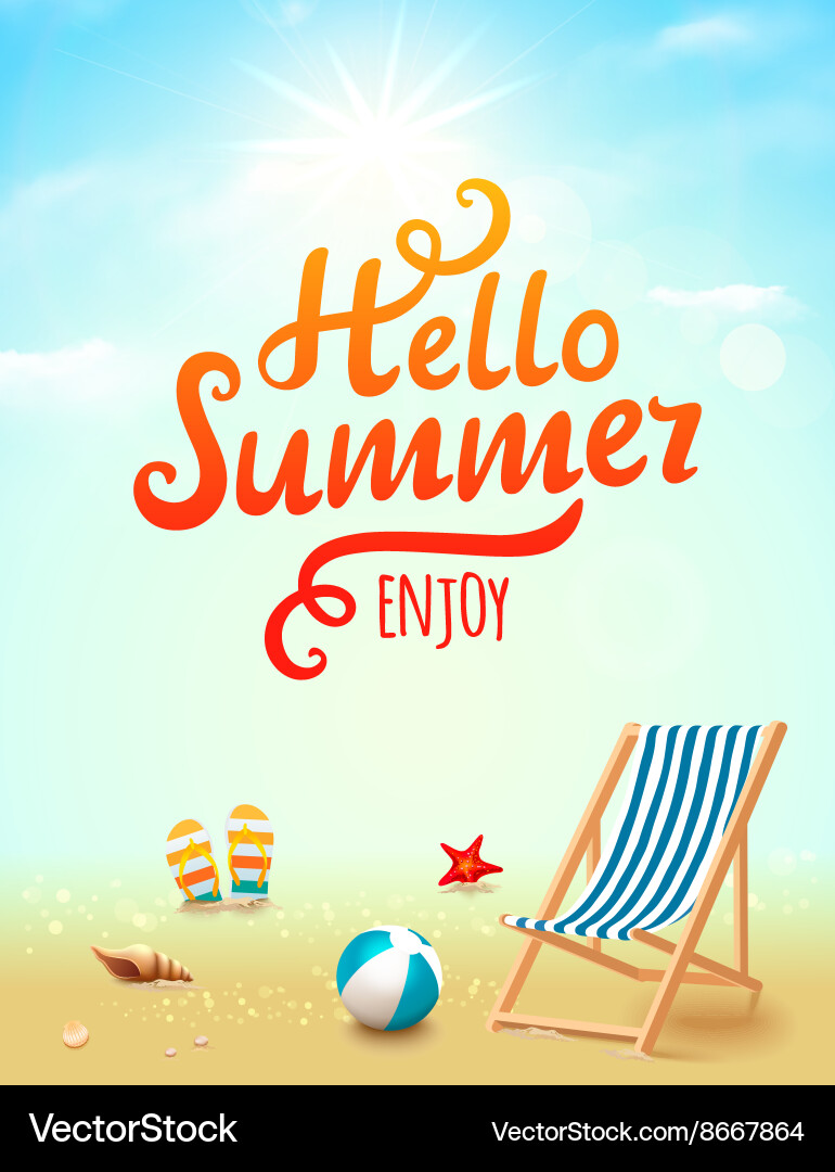 Summer Beach Poster Royalty Free Vector Image - VectorStock