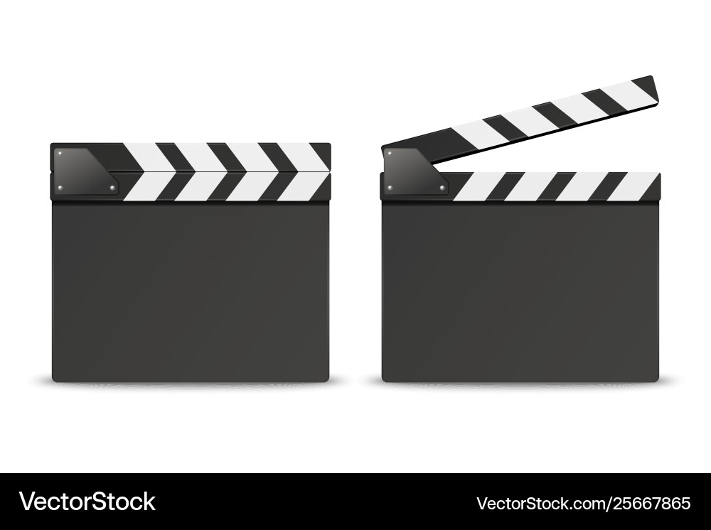 3d realistic blank closed and opened movie Vector Image