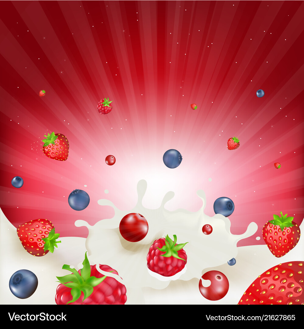 Berry mix border Royalty Free Vector Image - VectorStock