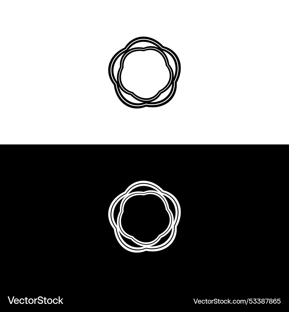 Black and white circle logo template design Vector Image