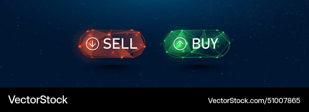 Buy or sell button icon forex stock exchange Vector Image