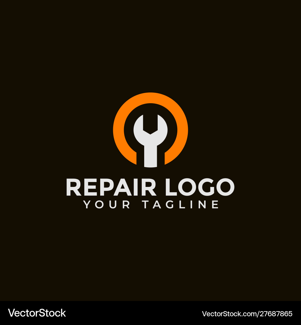 Circle wrench repair service fix maintenance logo Vector Image