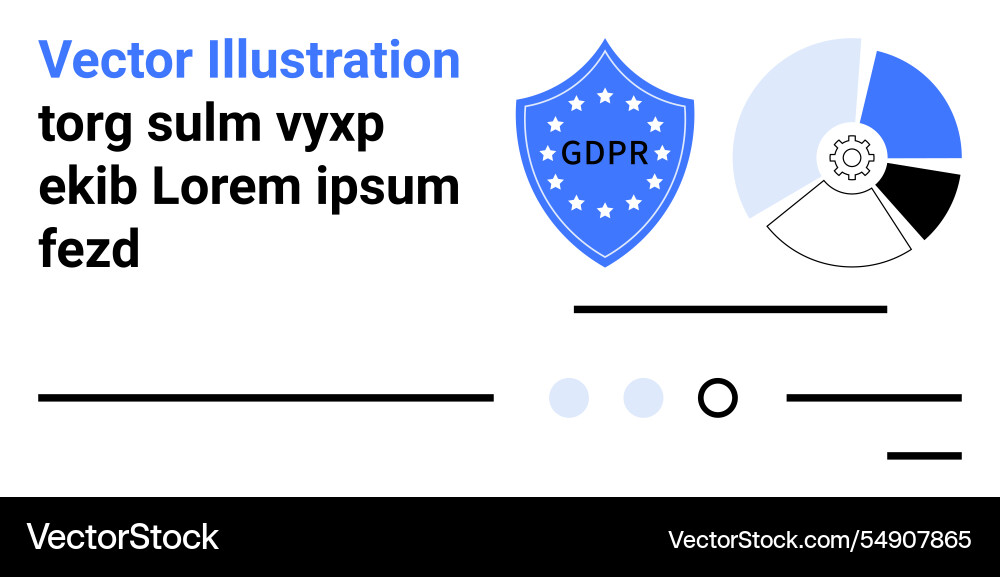 Data security and gdpr compliance with pie chart Vector Image