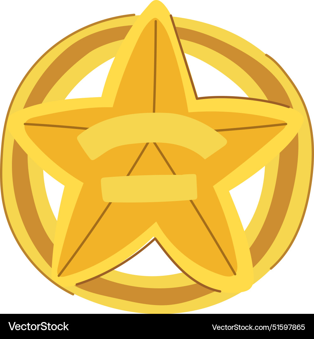 Deputy sheriff badge cartoon Royalty Free Vector Image