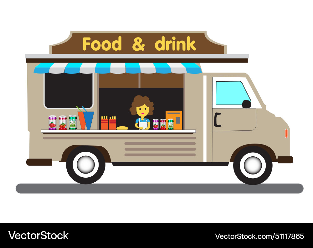 Food and drink trucks Royalty Free Vector Image