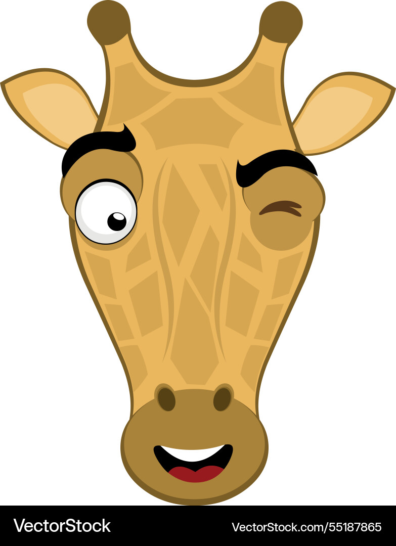 Giraffe winking eye Royalty Free Vector Image - VectorStock