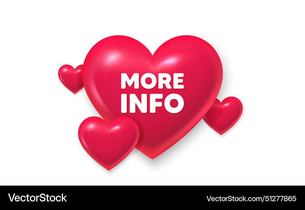 More info symbol navigation sign 3d hearts Vector Image