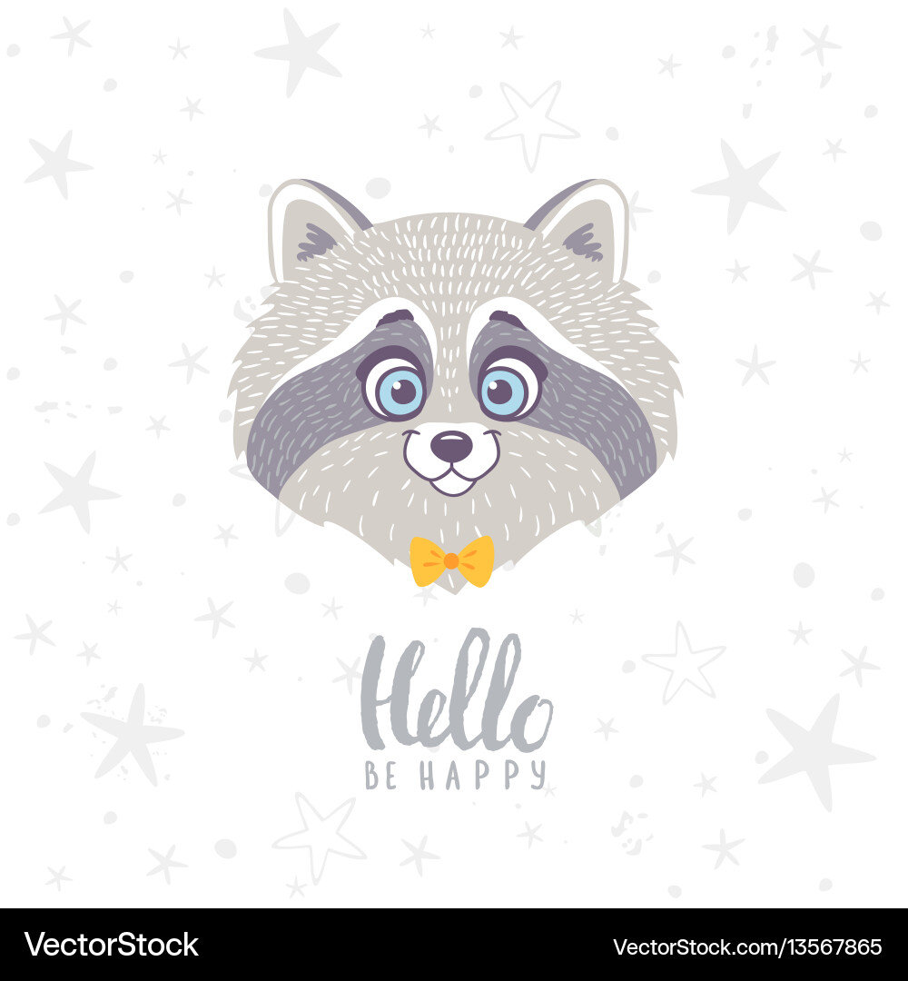 Raccoon cute Royalty Free Vector Image - VectorStock