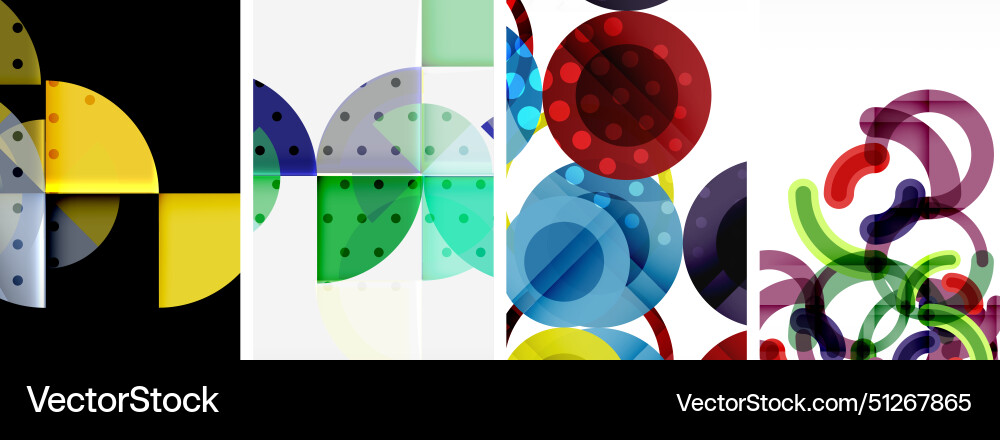 Set of circles geometric abstract posters Vector Image