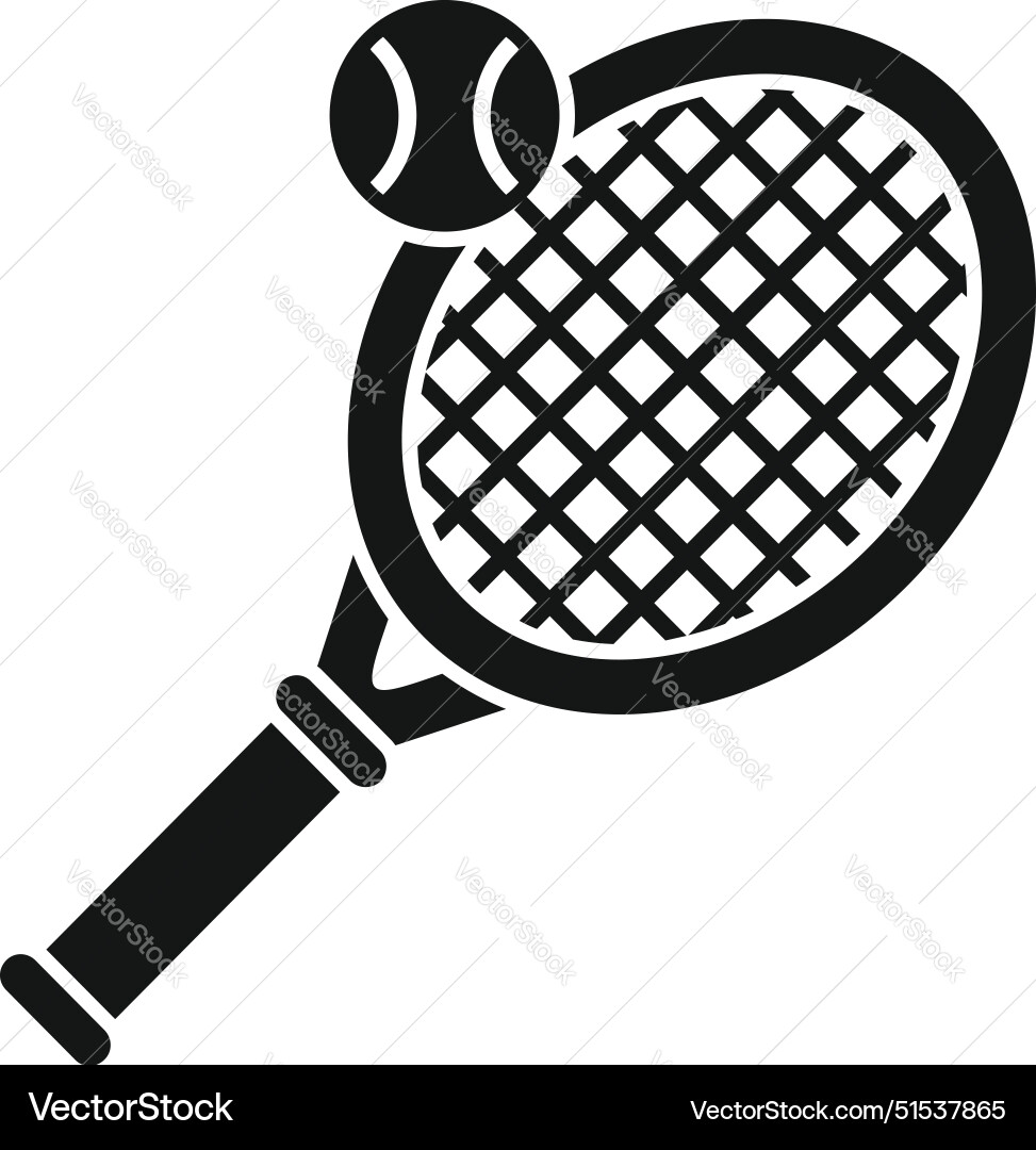 Tennis racket and ball icon Royalty Free Vector Image