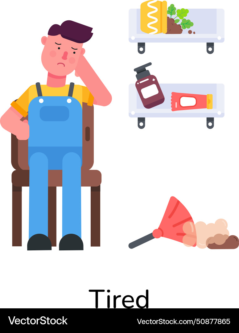 Tired Royalty Free Vector Image - VectorStock