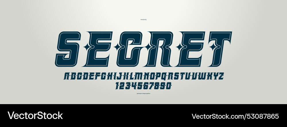 Vintage mystic and secret font for emblems Vector Image