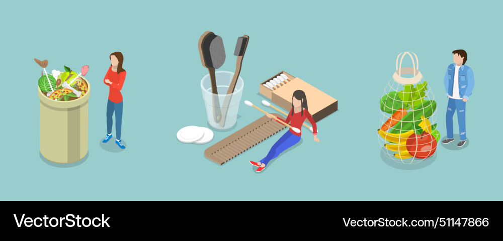 3d isometric flat of zero Royalty Free Vector Image