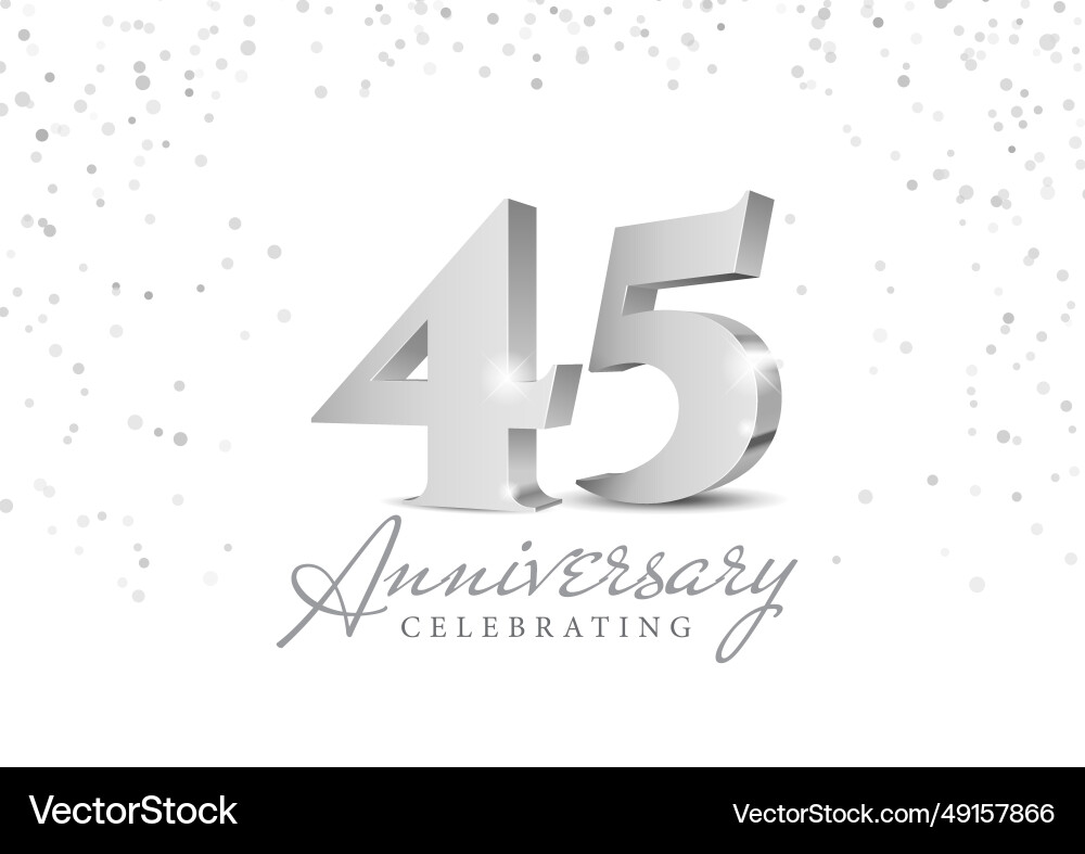 Anniversary 45 gold 3d numbers Royalty Free Vector Image