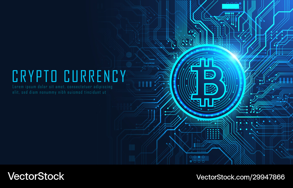 Bitcoin Circuit Board Royalty Free Vector Image