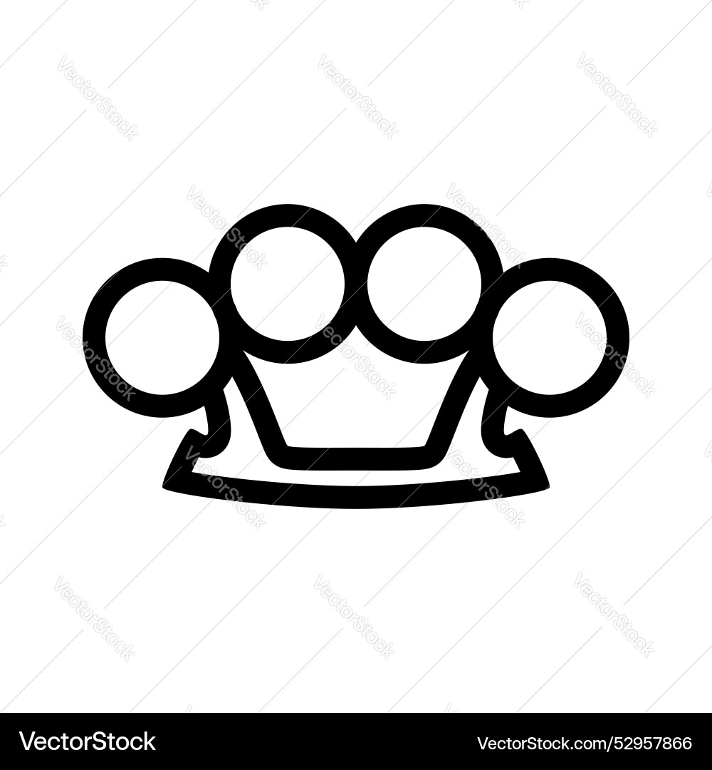 Brass knuckles icon outline style design isolated Vector Image