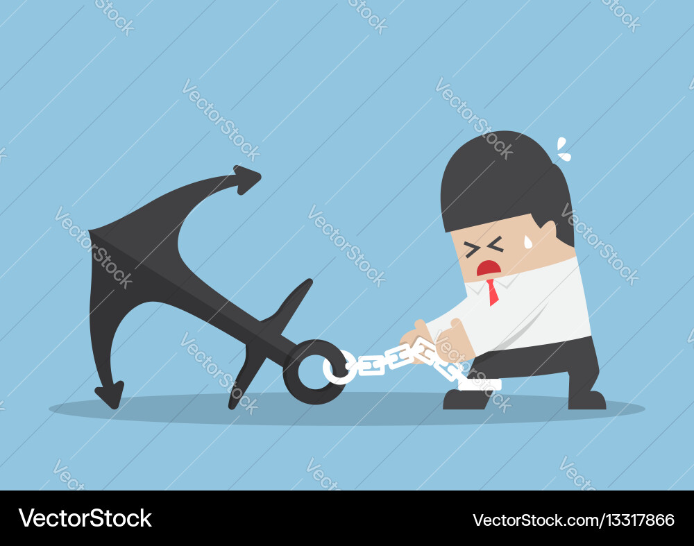 Businessman Bound by Burden Royalty Free Vector Image