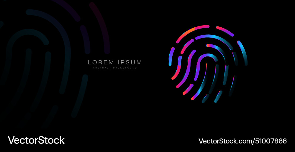 Fingerprint logo cyber security technology Vector Image