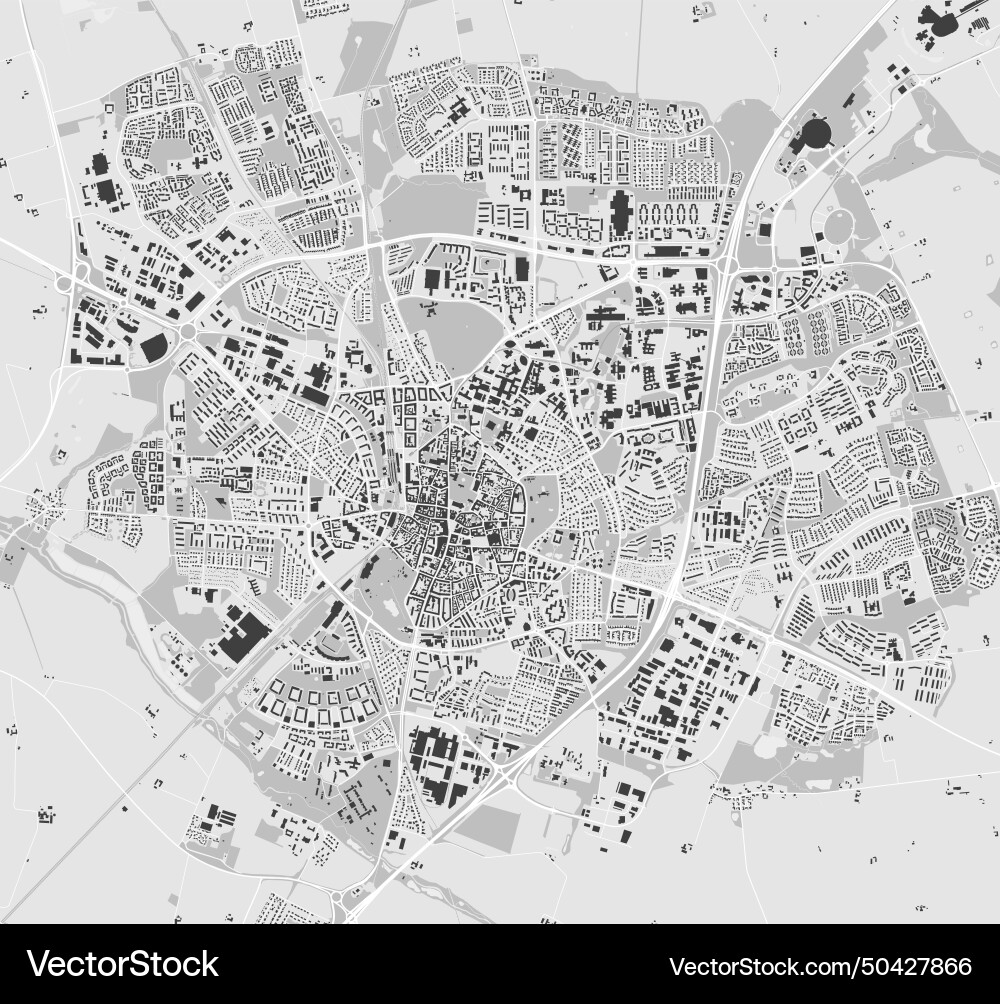 Lund map sweden grayscale city streetmap Vector Image