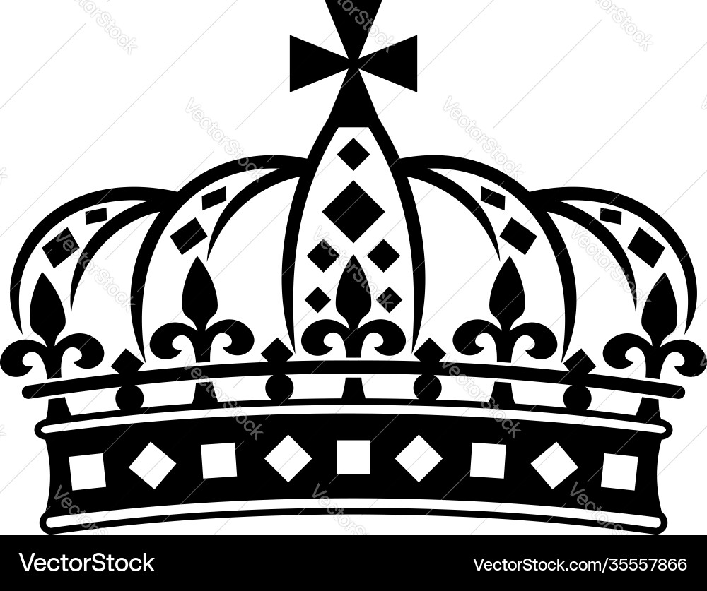 Monarchy symbol isolated royal crown Royalty Free Vector