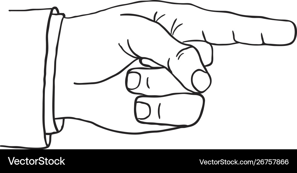Pointing finger black vintage engraved Royalty Free Vector