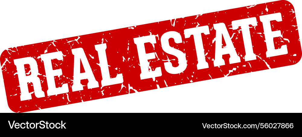 Real estate rectangular sign real estate stamp Vector Image