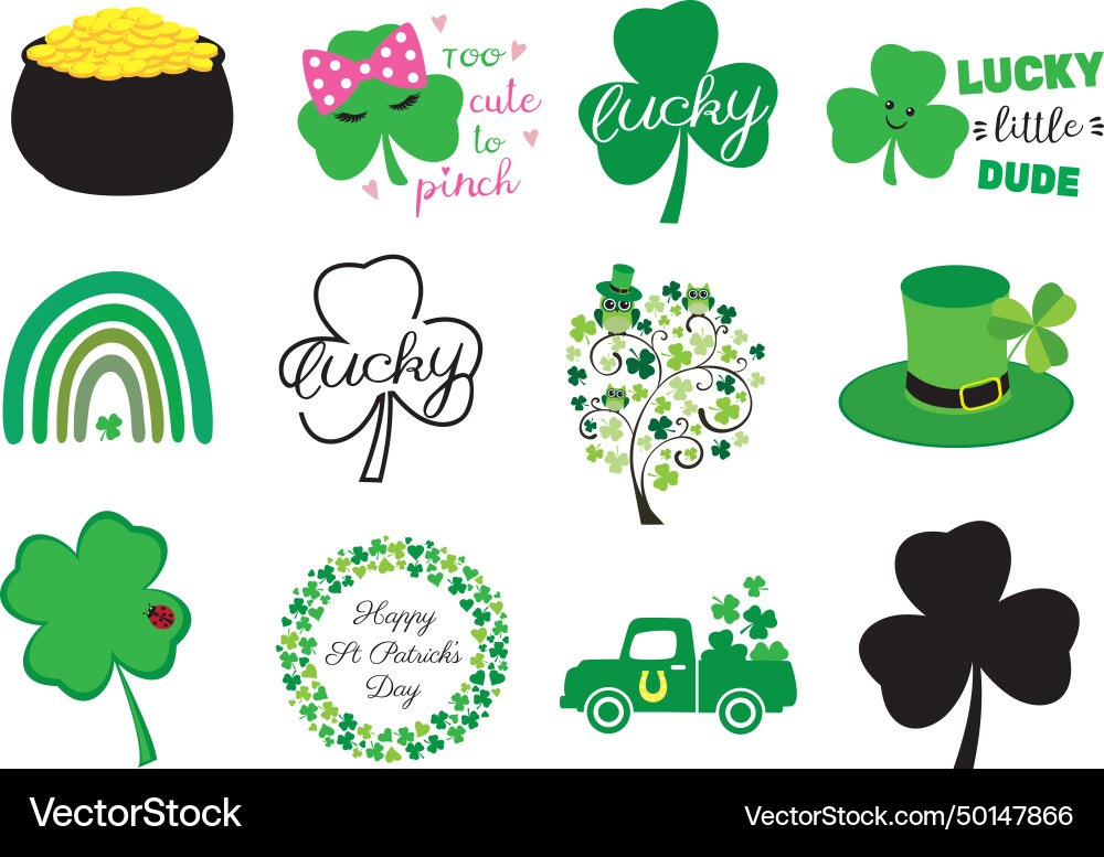 Saint patricks day elements Royalty Free Vector Image