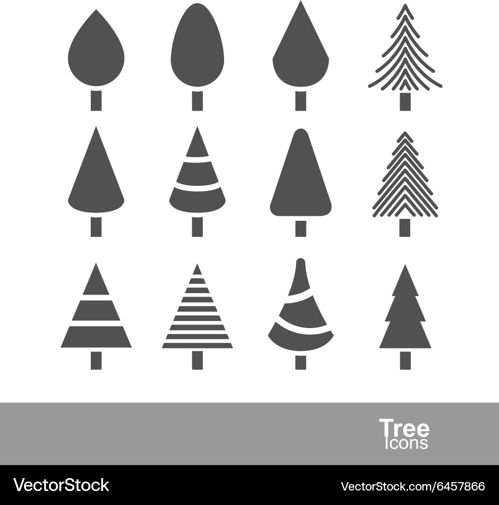 Tree Icon Set Royalty Free Vector Image - VectorStock