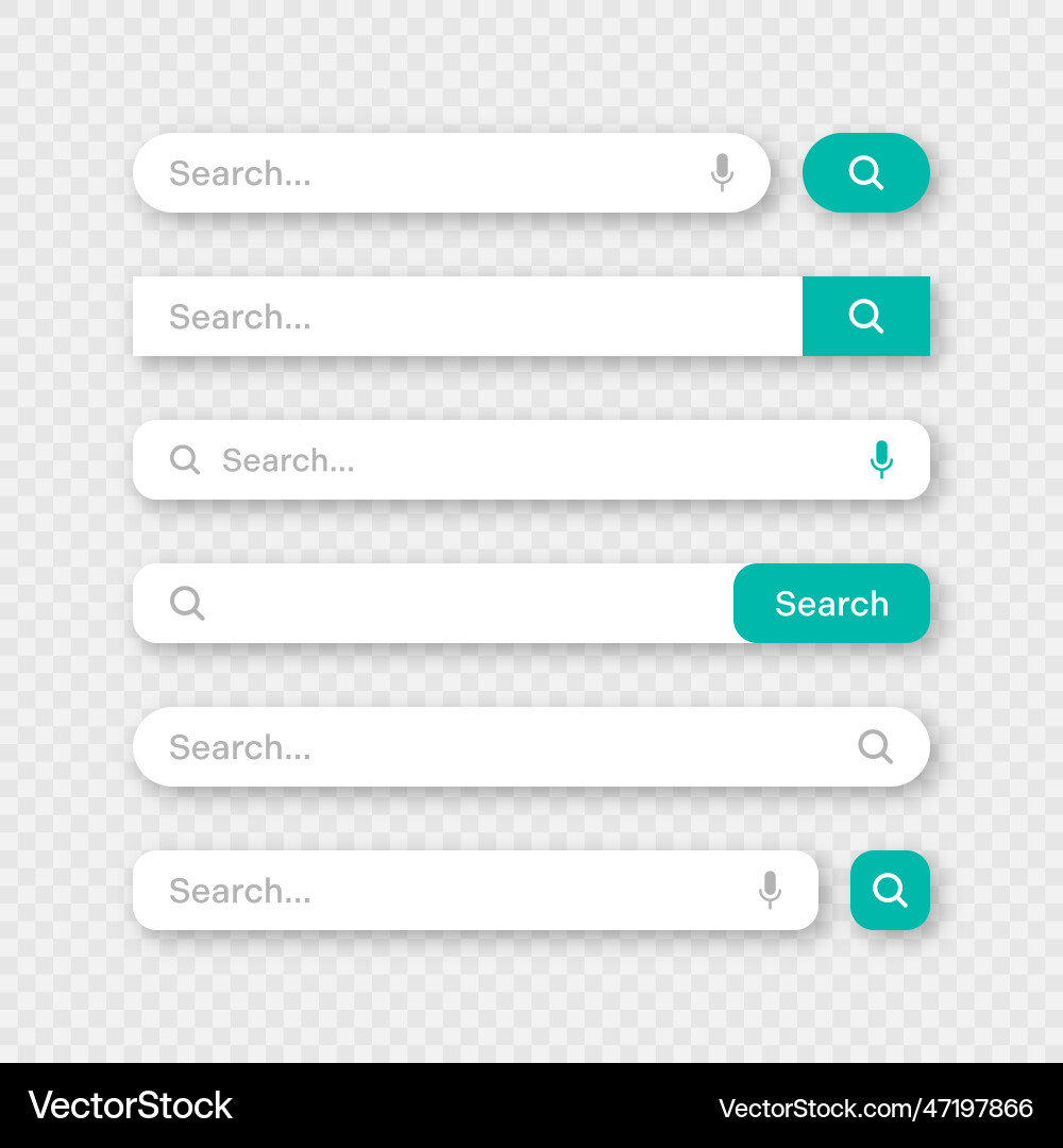 Various search bar templates internet browser Vector Image