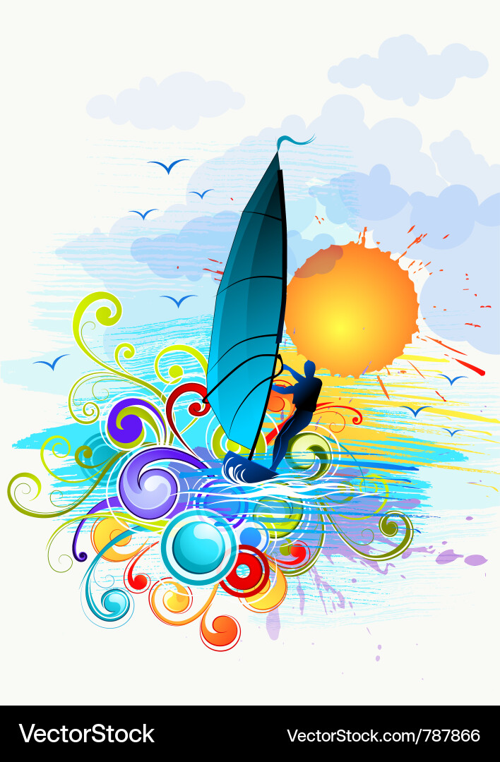 Wind surfing Royalty Free Vector Image - VectorStock