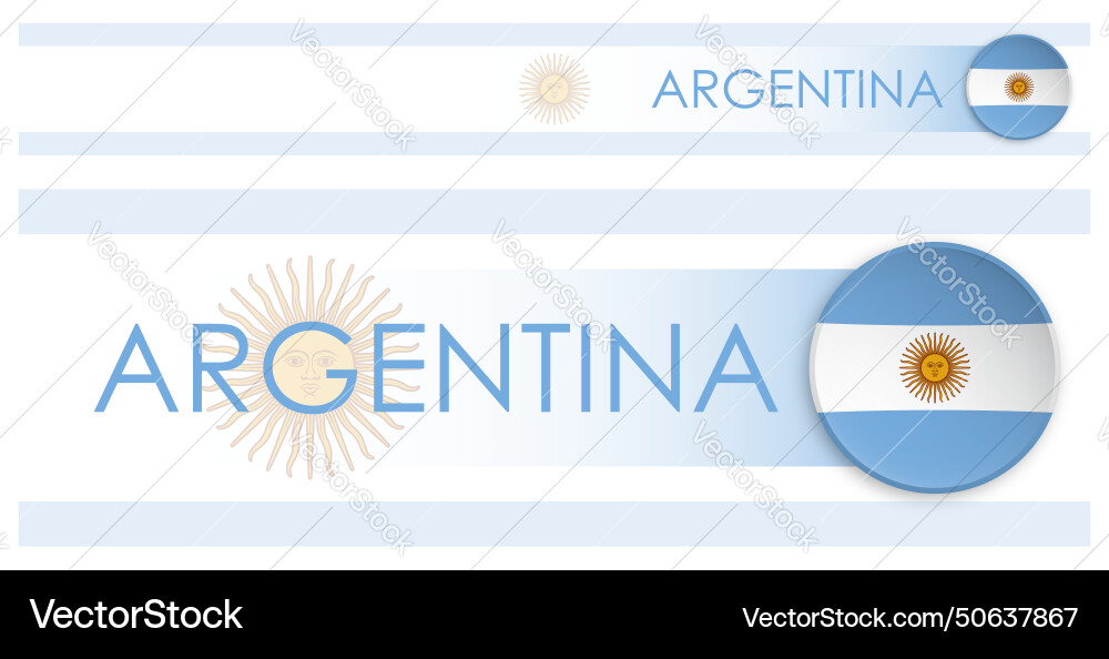 Argentina flag horizontal web banner in modern Vector Image