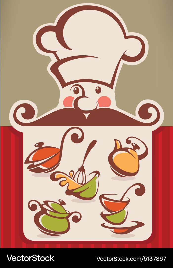 Cartoon Chef Menu Board Royalty Free Vector Image