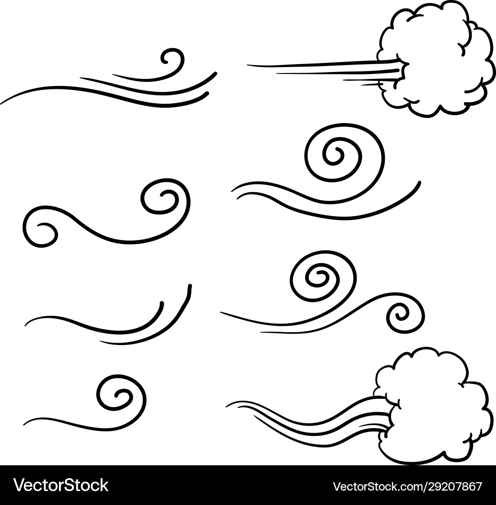 Collection doodle wind hand drawn style Royalty Free Vector