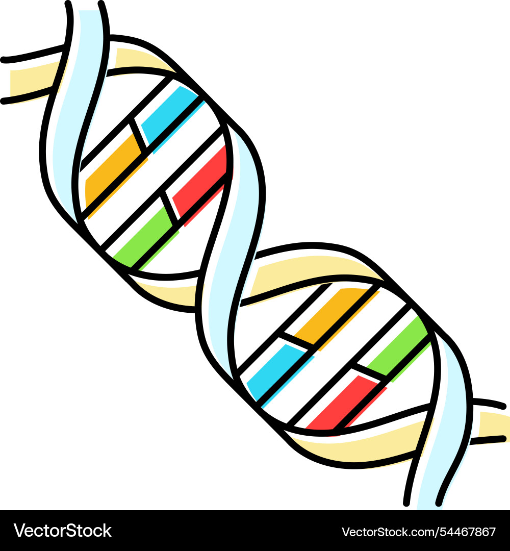 Dna helix genetic engineering color icon Vector Image