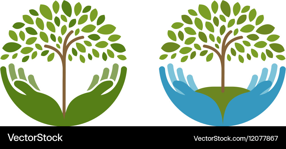 Ecology natural environment logo tree Royalty Free Vector
