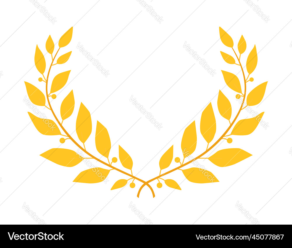Golden laurel branches - modern flat design style Vector Image