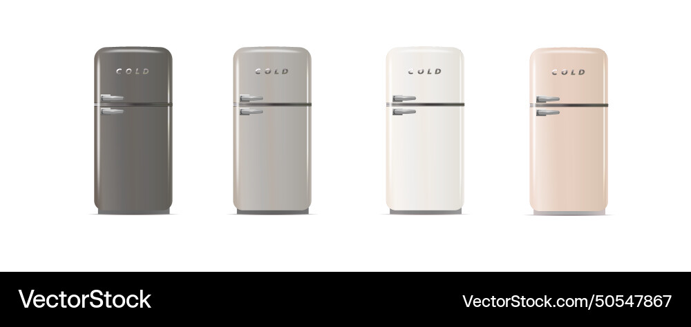 Modern fridges realistic coolers refrigerators Vector Image