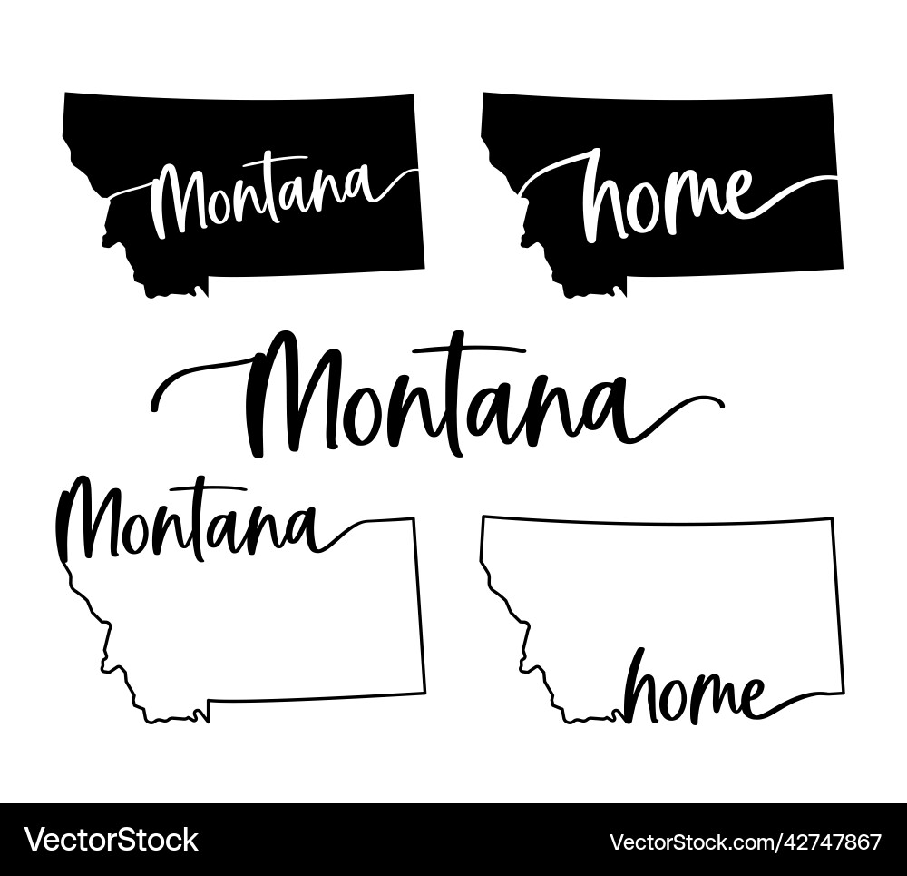 Montana State Map - Minimalist Outline Royalty Free Vector