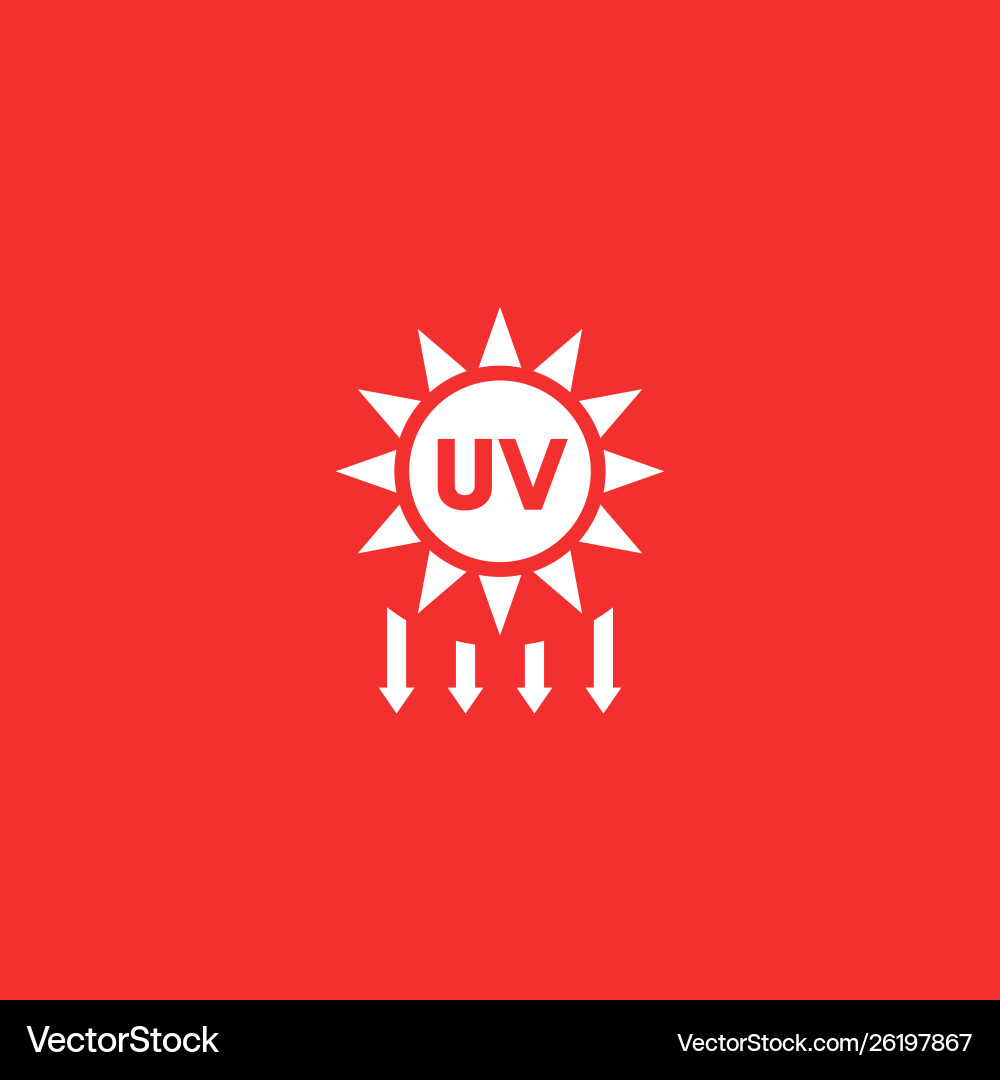 Uv radiation solar ultraviolet icon Royalty Free Vector